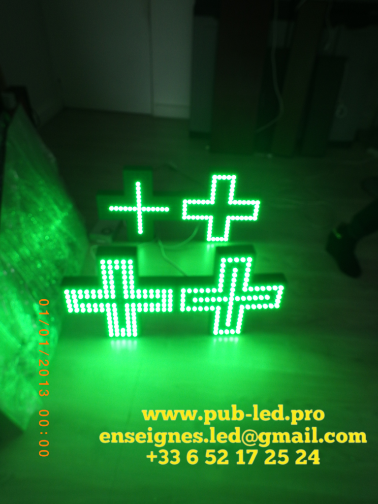 ENSEIGNE LUMINEUSE LED UNE FACE “CROIX DE PHARMACIE” EXTERNE ...